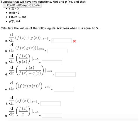 Solved Suppose That We Have Two Functions F X And G X
