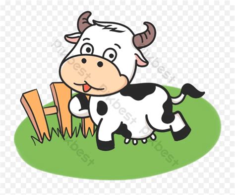 Gambar Lembu Kartun Gambar Kartun Berdiri Di Rumput Lembu Clipart