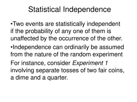 Ppt Statistical Independence Powerpoint Presentation Free Download