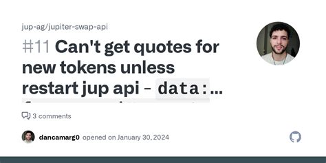 Can T Get Quotes For New Tokens Unless Restart Jup Api Data Error No Route Found