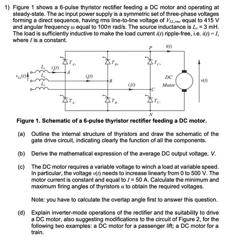 Solved Figure 1 Shows A 6 Pulse Thyristor Rectifier Feeding