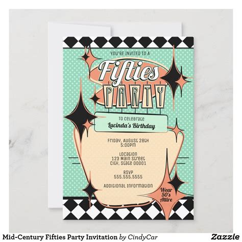 Discover 68 1950s Theme Party Invitations And Sock Hop Ideas Retro