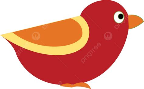 Vector Or Color Illustration Of A Small Red Bird Vector Sitting Color