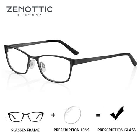Zenottic 2024 Women Rectangle Prescription Glasses For Myopia Anti Blue
