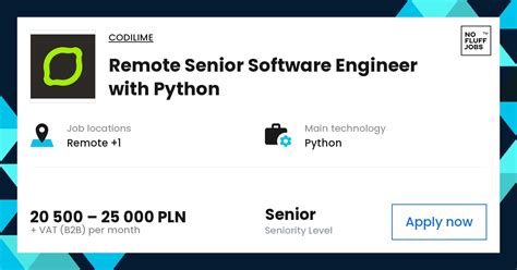 Remote Senior Software Engineer With Python Job Backend Codilime Warsaw No Fluff Jobs
