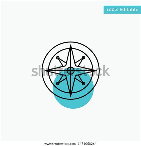 Compass Location Navigation Navigator Position Turquoise Stock Vector