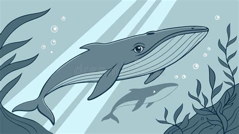 Whale In Deep Blue Ocean Majestic Sea Mammal In Natural Habitat Vector