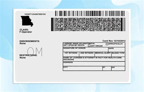 Missouri Drivers License Template New Edition Photoshop File