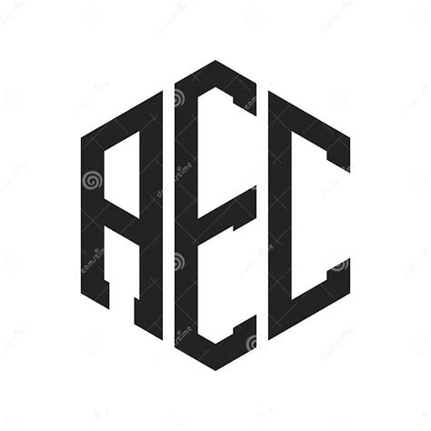 Aec Logo Design Initial Letter Aec Monogram Logo Using Hexagon Shape Stock Illustration