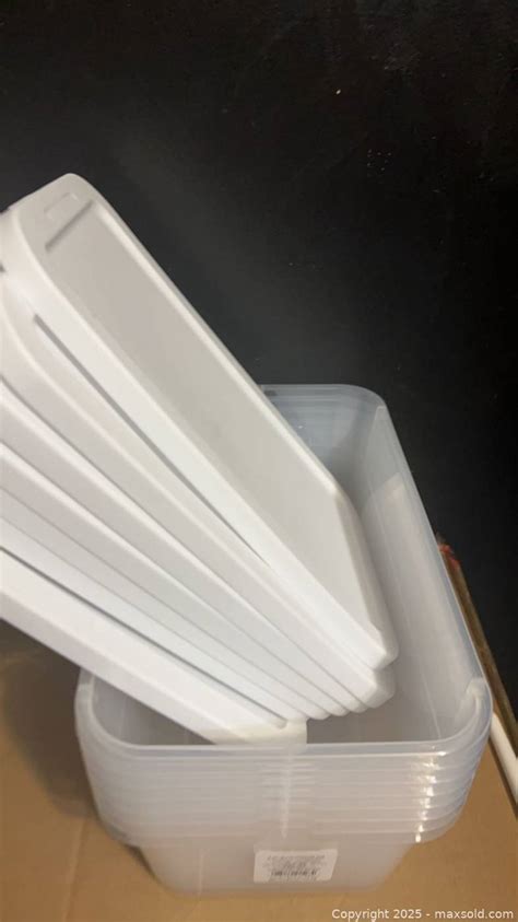 7 New 57 L Plastic Storage Boxes With Lids Maxsold