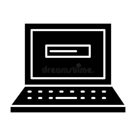 Loading Process In Laptop Line Icon Update On Laptop Vector Illustration Isolated On White