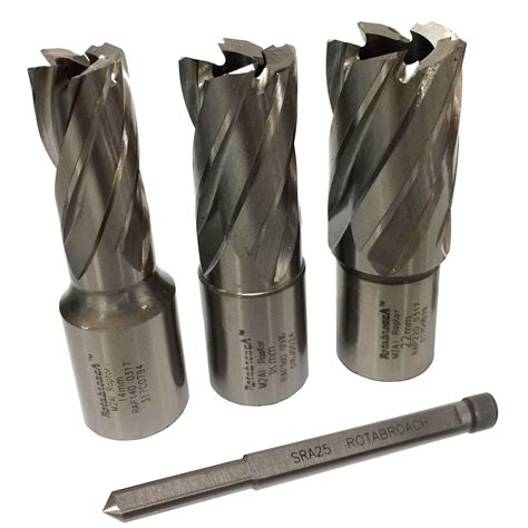 Rotabroach 7 Piece Raptor Mag Drill Hole Cutter Set Pilot