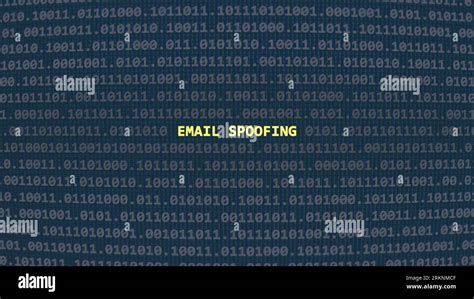 Cyber Attack Email Spoofing Vulnerability Text In Binary System Ascii Art Style Code On Editor