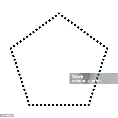 Pentagon Shape Dotted Symbol Vector Icon For Creative Graphic Design Ui Element Stock