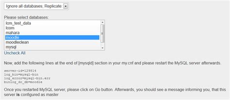 Moodle Mysql Replication Using Phpmyadmin Lewis Carr Moodle Blog