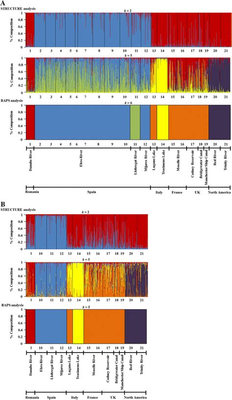 Bayesian Structure And Baps Analysis For A All 21 D Polymorpha