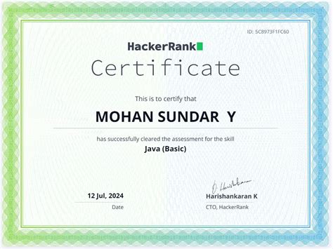 Ymohan Sundar On Linkedin Java Hackerrank Programming Coding