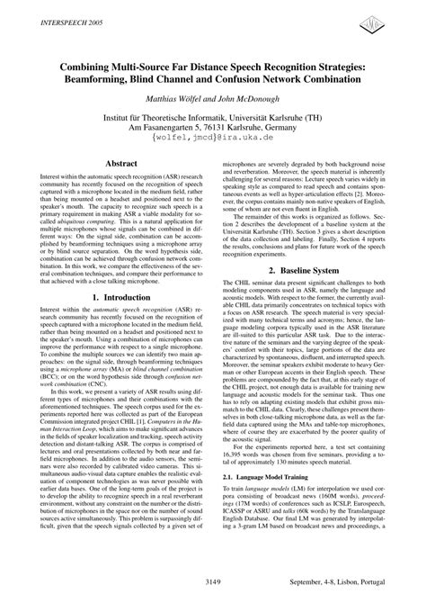 Pdf Combining Multi Source Far Distance Speech Recognition Strategies Beamforming Blind