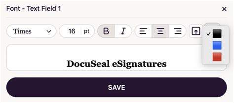 Customize Text Field Font Settings Docuseal Docs