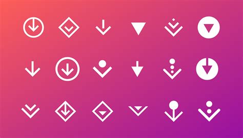 Swipe Top Down Or Download Icon Scroll Pictogram Set Isolated For