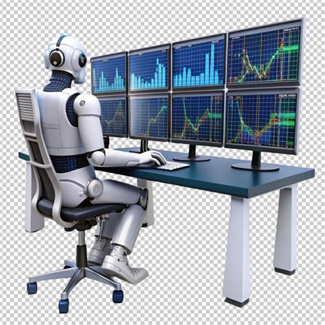 Premium Psd A Robot Facing Server Computer