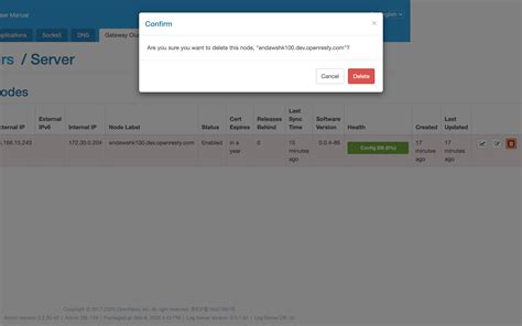Gateway Clusters OpenResty Inc Documentation