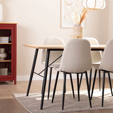 Mesa De Jantar Retangular Com Efeito De Madeira Clemens Klast Home