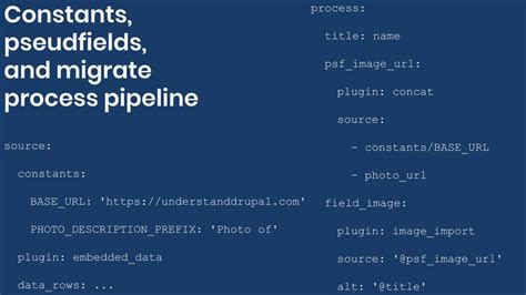 Using Constants And Pseudofields As Data Placeholders In The Drupal Migration Process Pipeline