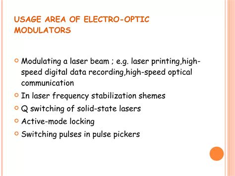 Electro Optic Modulators Ppt Physics Science