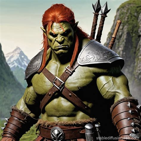 Redhead Male Orc Hunter Stable Diffusion Online
