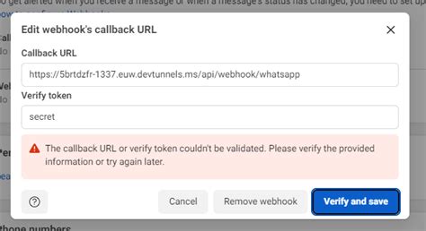 whatsapp webhook setup and nodejs code example dev community