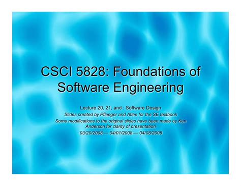 Pdf Csci 5828 Foundations Of Software Engineeringkena Classes 5828