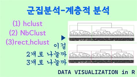 군집분석1 계층적 군집방법 거리 통계분석 생성 데이터 활용 R 데이터분석 Youtube