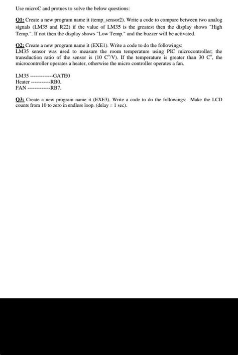 Use Microc And Protues To Solve The Below Questions