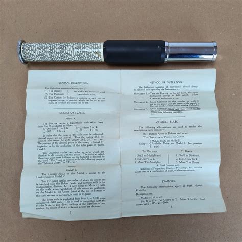 Vintage Otis Kings Pocket Calculator Model K Cylindrical Slide Rule