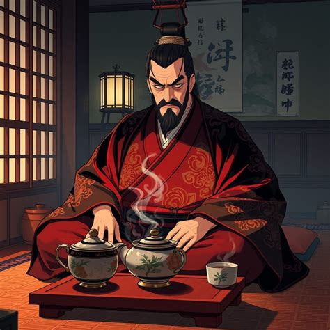 Weary Japanese Daimyo In Traditional Tea Room Ai Art