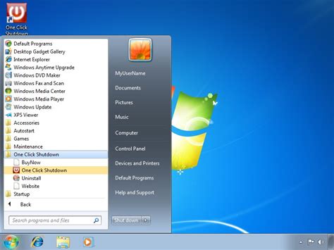 Uninstall One Click Shutdown Online Help