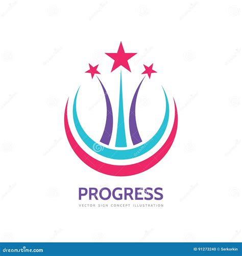 Progress Vector Logo Template Concept Illustration Abstract Stars