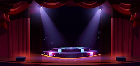 Free Vector Theater Stage Or Concert Hall With Round Podium Concert
