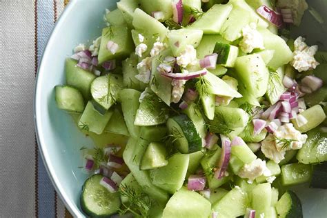 Honeydew Melon And Cucumber Salad With Feta
