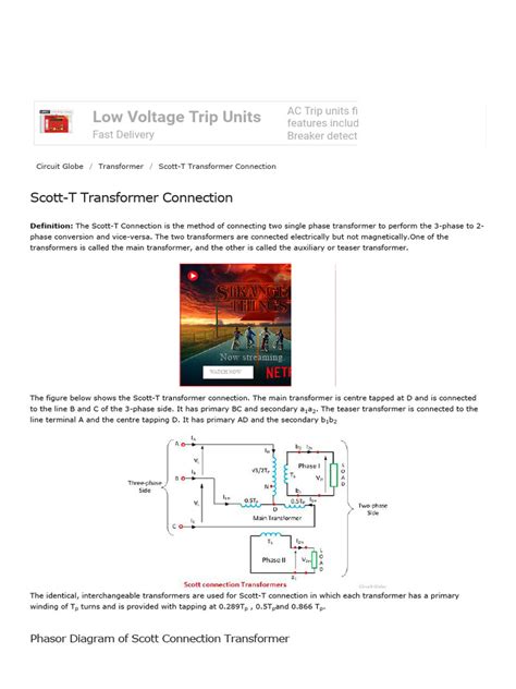 What Is Scott T Transformer Connection Definition And Phasor Diagram Circuit Globe Pdf