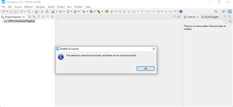 Unable To Launch The Selection Cannot Be Launched Stmicroelectronics Community