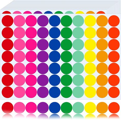 Colored Dot Stickers 700 Pcs Color Coding Labels Round Circle Stickers Labels