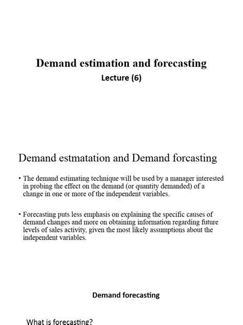 Lecture 6 Forecasting Pdf Forecasting Least Squares