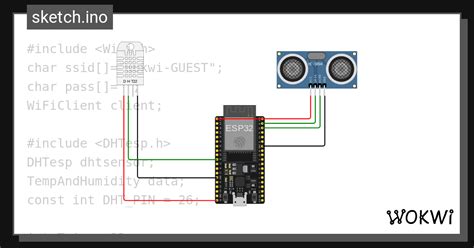 Dht With Ultrasonic With Wifi Wokwi Esp32 Stm32 Arduino Simulator