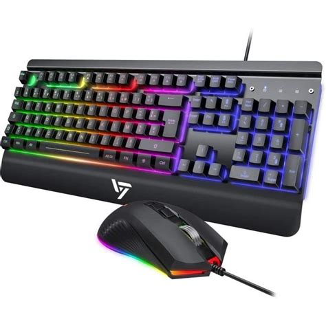 Ensemble Clavier Souris Gamer Et Souris Filaire Usb Optique Programmable Clavier Azerty Ultra