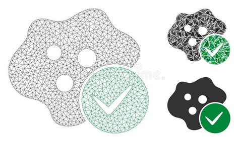 Infected Vector Mesh Wire Frame Model And Triangle Mosaic Icon Stock