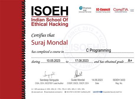 Programming Certification Cprogramming Isoeh Achievementunlocked Suraj Mondal