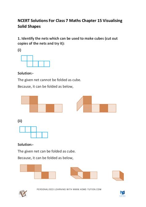 Ncert Solutions For Class 7 Maths Chapter 15 Visualising Solid Shapes