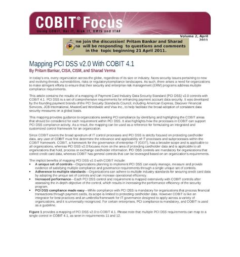 Docx Mapping Pci Dss V20 With Cobit 41 Information · Web